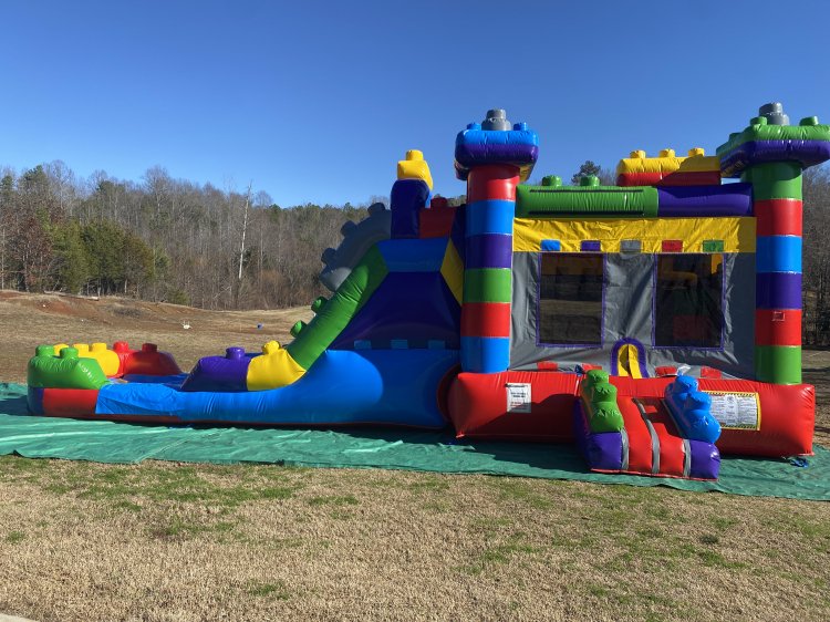 Mega block dual lane combo (DRY) - Adventure Inflatables LLC Sharon SC